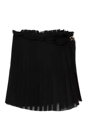 Ami Pleated Twill Mini Skirt - Black