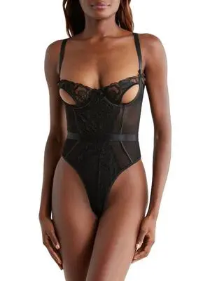 KILO BRAVA Cutout Underwire Teddy - Black