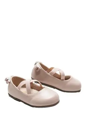 TULLEEN Charmed Cross Banded Ribbon Flats - Powder Pink
