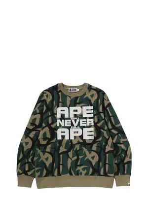 A BATHING APE Camo Crewneck Sweatshirt - Green