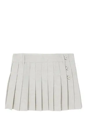 Rabanne Pleated Cotton And Linen-blend Mini Skirt - Gray