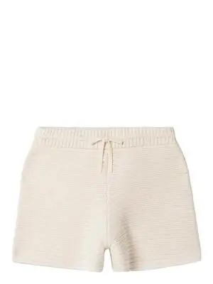 LA LIGNE Jane Crocheted Cotton-blend Shorts - Neutrals