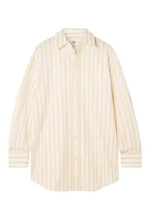 Saint Laurent Striped Cotton-piqué Shirt - Neutrals