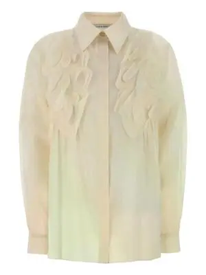 Alberta Ferretti Appliqué-detail Cotton Shirt - Neutrals