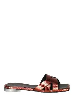 GIULIANO GALIANO Giuliano Galiano Leather Slides Red