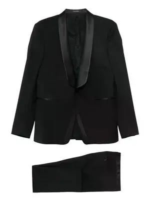 Tagliatore Satin-trim Suit - Black