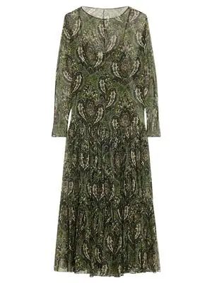 Saint Laurent Sheer Paisley Print Gown - Vert Multico