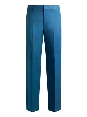 Etro Wool Straight-leg Trousers - Blue