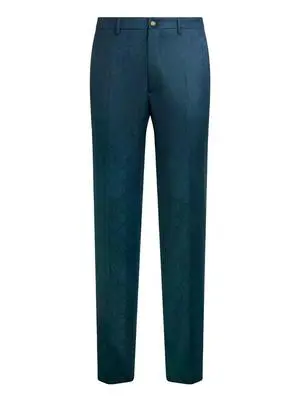 Etro Wool Straight-leg Trousers - Blue