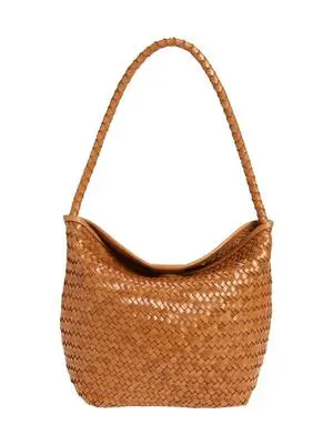 Madewell Handwoven Leather Shoulder Bag - Light Caramel
