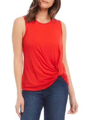 Karen Kane Twist Hem Tank - Orange