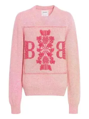 BARRIE 3d Logo Cashmere Sweater - Pink