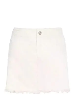 BARRIE Frayed Denim Mini Skirt - White