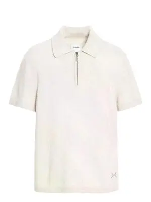 BARRIE Zip-neck Polo Top - White