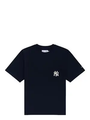 Aimé Leon Dore Yankees Chainstitch Pocket Tee Shirt - Navy Blue