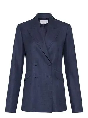 Gabriela Hearst Angela Blazer In Virgin Wool Silk With Linen - Denim