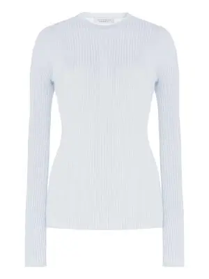 GABRIELA HEARST Browning Knit Sweater In Light Blue Cashmere Silk