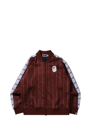 A BATHING APE Text Stripe Jersey Top - Brown
