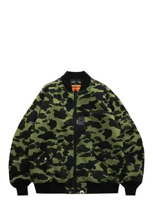 A BATHING APE 1st Camo Nylon Twill Ma-1 Jacket - Green