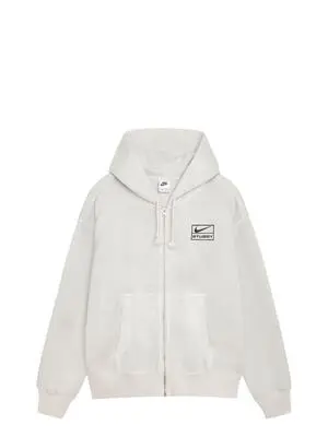Nike X Stussy Stone Washed Fleece Zip Hoodie 'light Bone - Cream