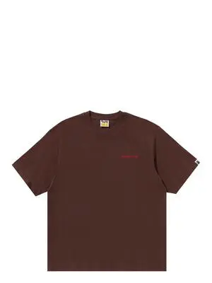 A BATHING APE Water Print Logo Relaxed Fit Tee - Brown