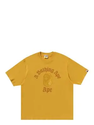 A BATHING APE Gothic College Relaxed Fit Tee - Yellow
