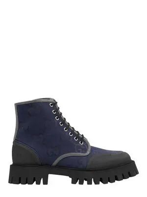 Gucci Maxi Gg Lace-up Boots - Blue