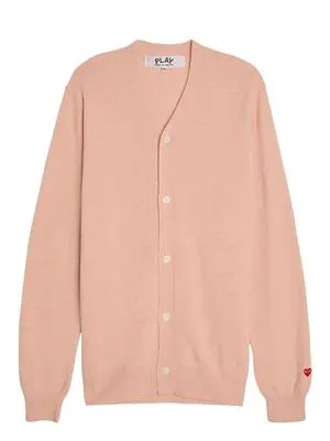 Play Comme Des Garcon Small Heart Cardigan - Pink