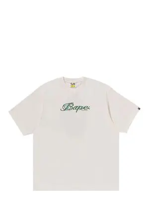 A BATHING APE Logo Relaxed Fit Tee 'ivory - Cream