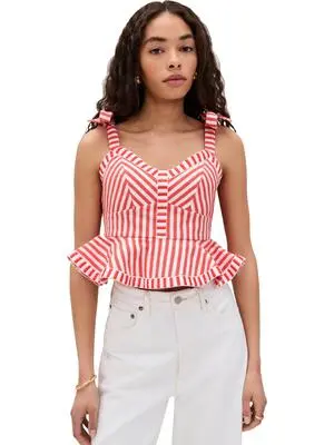 Hunter Bell Lena Striped Top - Poppy Stripe