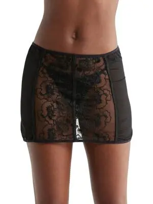 KILO BRAVA KILO BRAVA Embroidered Lace-Up Skirt & G-String Set