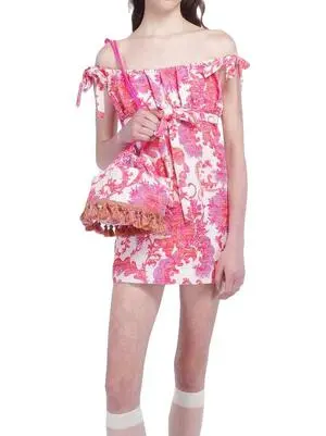 ANNA SUI Anna Sui Arabesque Linen Mini Dress