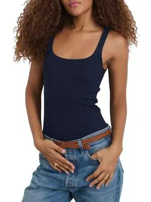 ALEX MILL Alex Mill 365 Stretch Cotton Rib Tank Dark Navy