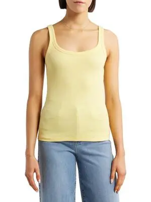 ALEX MILL Alex Mill 365 Stretch Cotton Rib Tank Honeysuckle