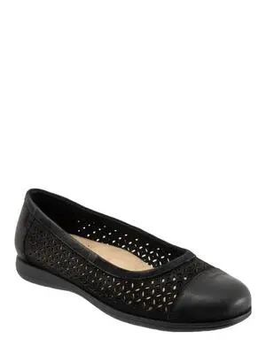 Trotters Delmara Cap Toe Slip-on Shoe - Black Nubuck