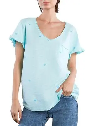 BILLY T Sweetheart Embroidered T-shirt - Fair Aqua