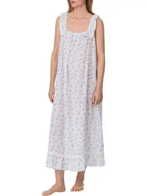 Eileen West Lace Trim Swiss Dot Nightgown - Petitefl