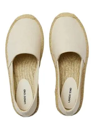 LANDS' END Classic Espadrille Flats - Off White