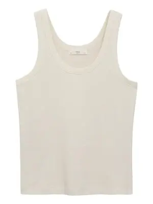 Mango MANGO Scoop Neck Tank Ecru