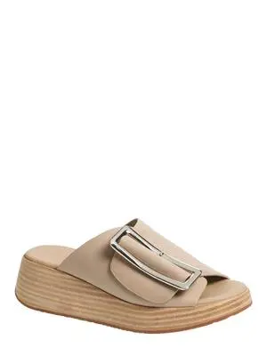 CHOCOLAT BLU Chocolat Blu Ela Platform Wedge Slide Sandal White Sand Leather