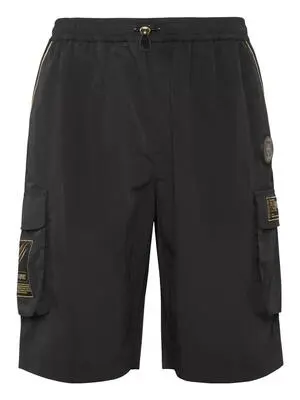 PLEIN SPORT Laminated Cargo Shorts - Black