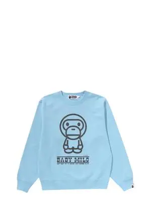 A BATHING APE Baby Milo Crewneck Sweatshirt - Sax
