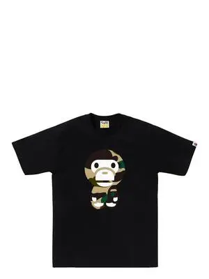 A BATHING APE Giant 1st Camo Big Baby Milo Tee Shirt Black/yellow