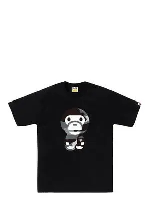 A BATHING APE Giant 1st Camo Big Baby Milo Tee Shirt Black/grey