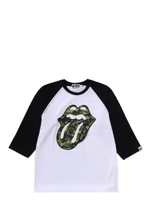 A BATHING APE X Rolling Stones 3/4 Sleeve Tee Shirt Black