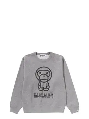 A BATHING APE Baby Milo Crewneck Sweatshirt - Gray