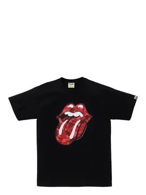 A BATHING APE X Rolling Stones Tee Shirt - Black