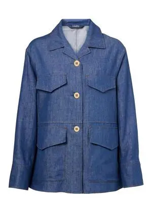 Max Mara Ginny Cotton-linen Twill Jacket - Blue
