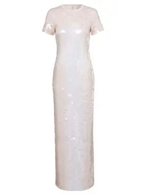 Sportmax Sequined Jersey Maxi Dress - White