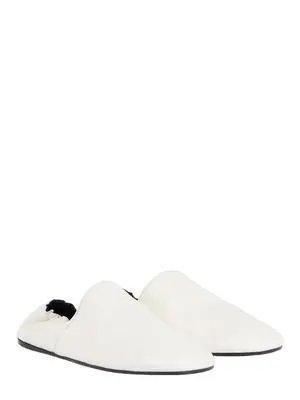 Khaite Banks Leather Slip-on Shoes - White